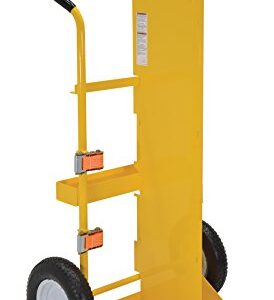 Vestil CYL-EH Steel Torch Cart-Lift Eye with Pneumatic Wheels 23 in. x 34-1/2 in. x 66-3/8 in. 500 Lb. Capacity Yellow