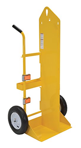 Vestil CYL-EH Steel Torch Cart-Lift Eye with Pneumatic Wheels 23 in. x 34-1/2 in. x 66-3/8 in. 500 Lb. Capacity Yellow