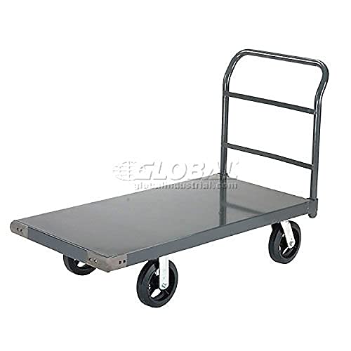 Global Industrial Platform Truck w/Steel Deck, 8" Rubber Casters, 48 x 24, 2400 Lb. Capacity