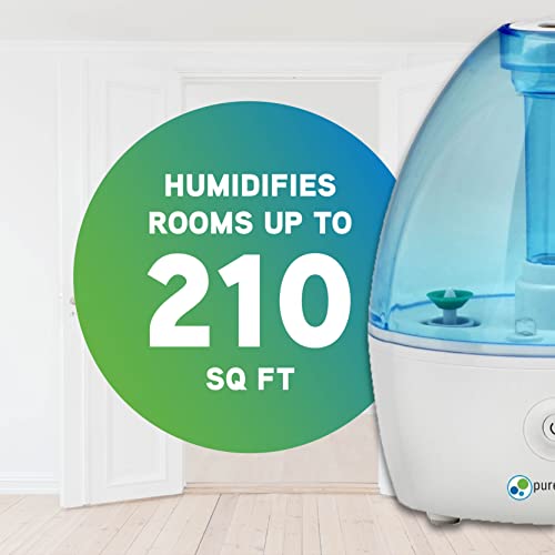 Pure Guardian H910BL Ultrasonic Cool Mist Humidifier, 14 Hrs. Run Time, 210 Sq. Ft. Coverage, Small Rooms, Quiet, Filter Free