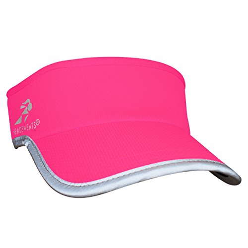 Headsweats Womens Lightweight Performance Running Reflective Visor, Neon Orange