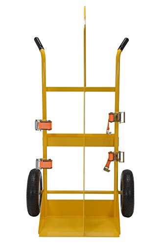 Vestil CYL-EH Steel Torch Cart-Lift Eye with Pneumatic Wheels 23 in. x 34-1/2 in. x 66-3/8 in. 500 Lb. Capacity Yellow