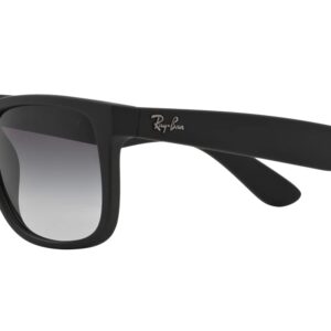 Ray-Ban RB4165 Justin Rectangular Sunglasses, Black/Grey, 55 mm