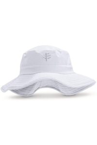 coolibar upf 50+ women's brittany beach hat - sun protective (one size- white)