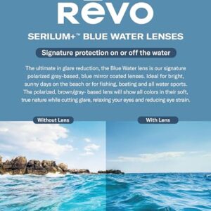 Revo Sunglasses Crawler: Polarized Lens with Performance Rectangle Wrap Frame, Matte Black Tortoise Frame with Blue Water Lens