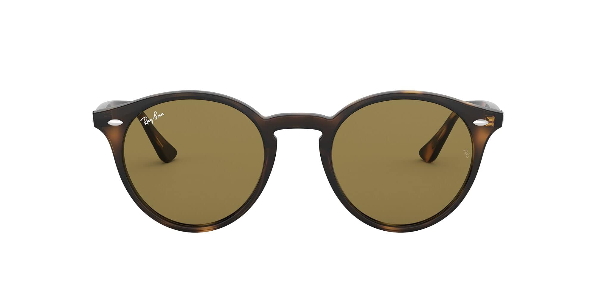 Ray-Ban RB2180 Round Sunglasses, Light Havana/Dark Brown, 51 mm