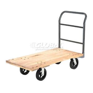 global industrial platform truck w/hardwood deck, 60 x 30, 2400 lb. capacity, 8" rubber casters