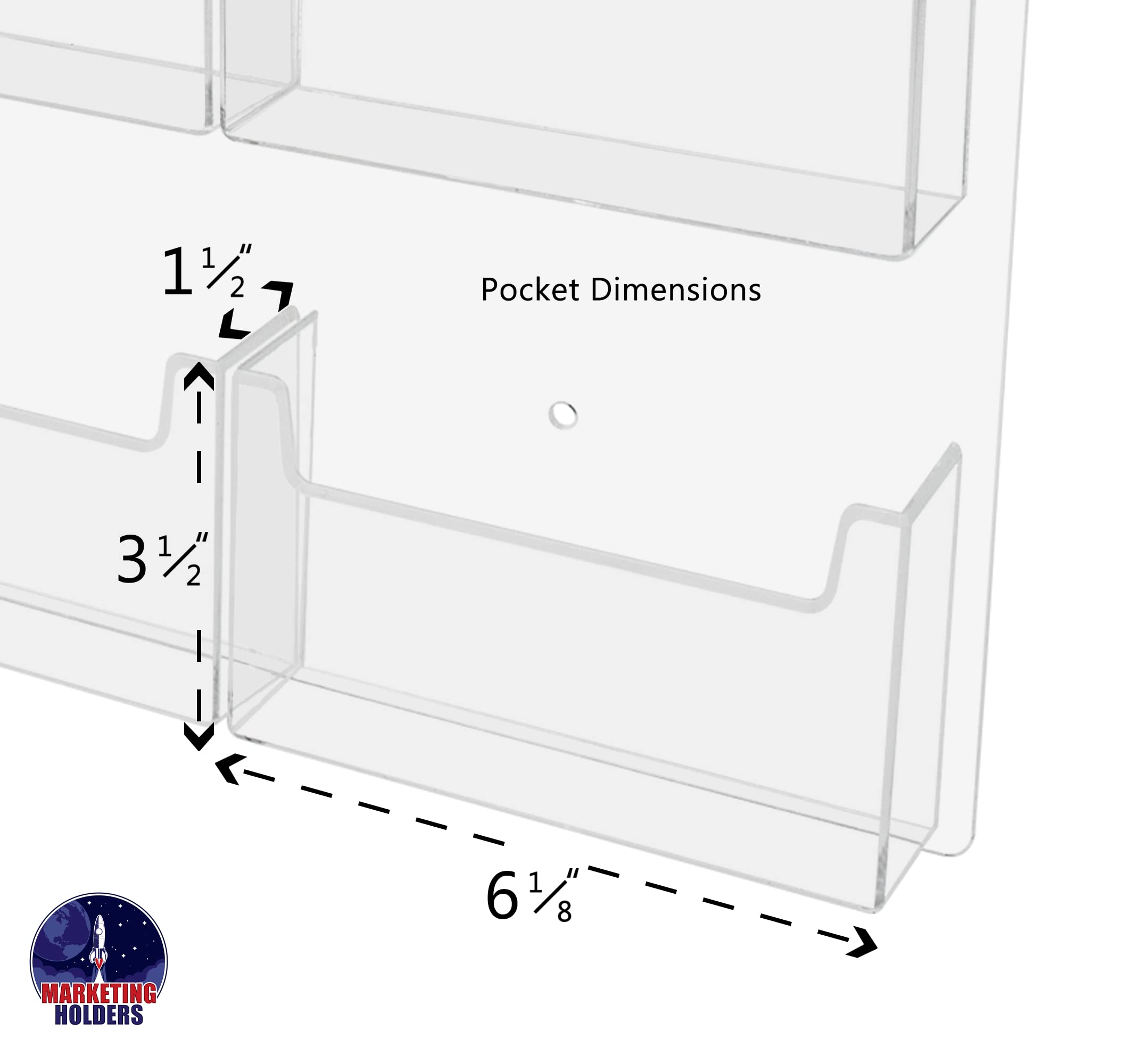 2 Pack Post Card Holder Acrylic 12 Pocket Holds 6" Printed Media Hanging Hardware Included Use at Shops Motels Airports and Transportation Centers Historical Sites Stores Clear by Marketing Holders