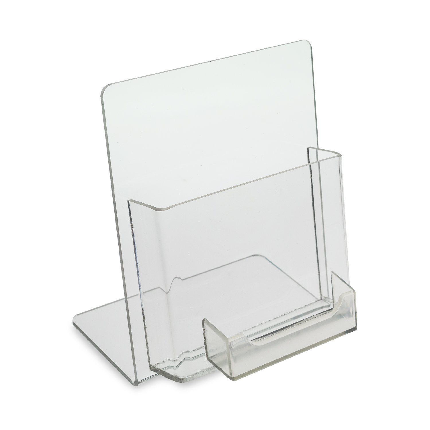 Source One Deluxe Counter Top Clear Acrylic Greeting Card Display with Gift Card Holder 5 Inch Wide