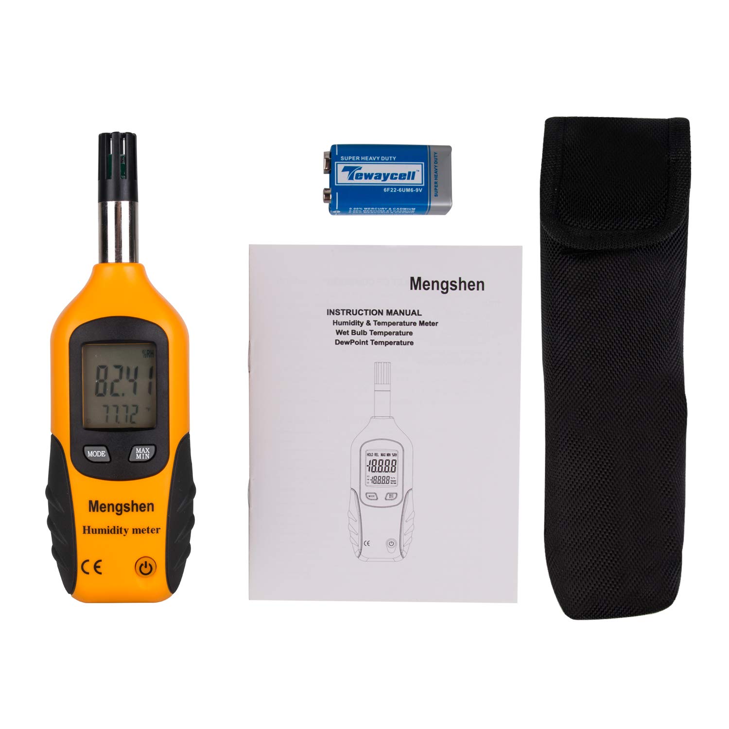 Mengshen® Digital Temperature and Humidity Meter - with Dew Point and Wet Bulb Temperature - Battery Included, M86