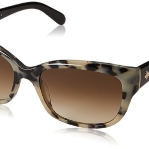 Kate Spade New York Women's Johanna Rectangular Sunglasses, Havana Black, 27 mm