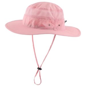 home prefer womens sun hat lightweight mesh bucket hat upf50+ wide brim sun protection caps pink