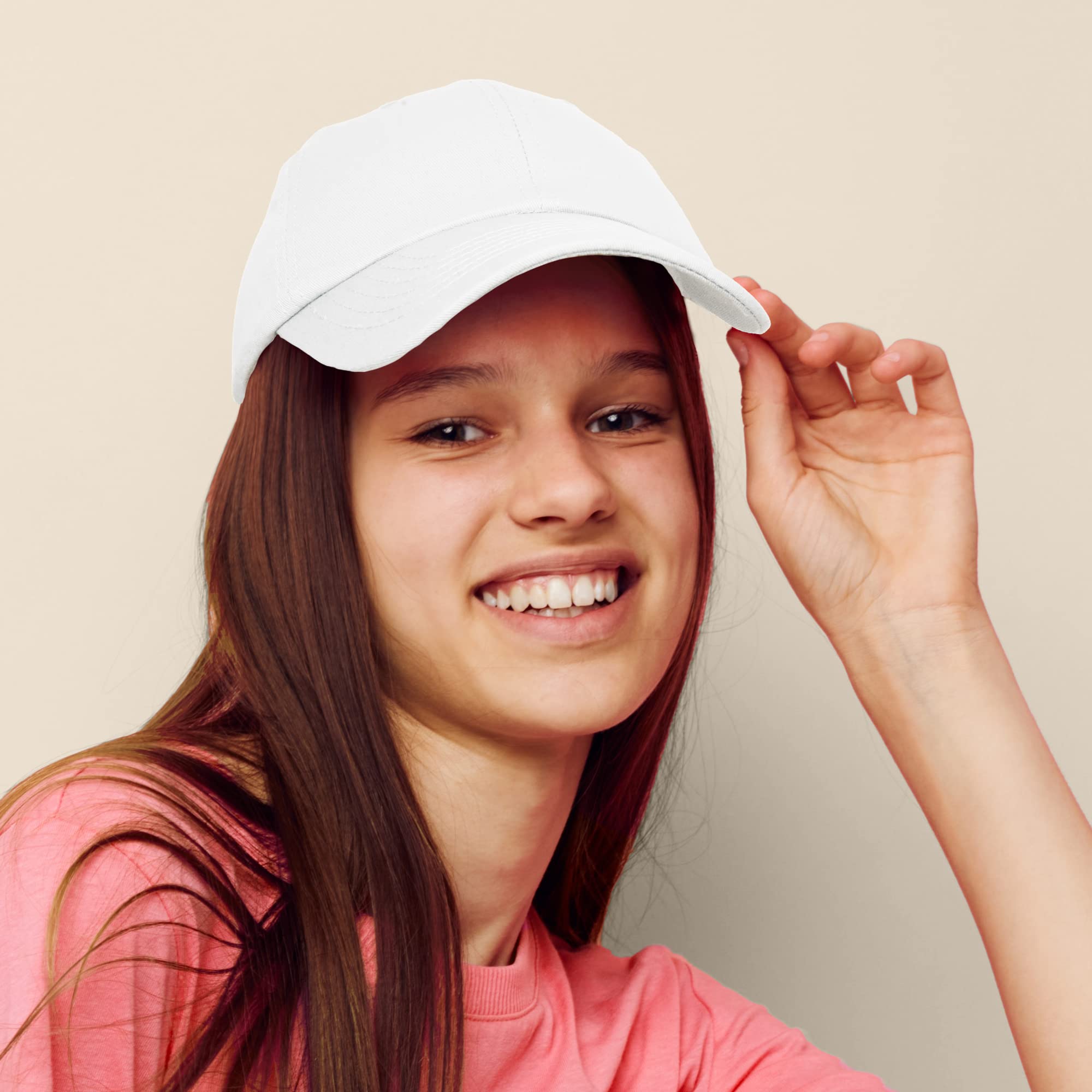 DALIX Womens Hat Lightweight 100% Cotton Cap in White