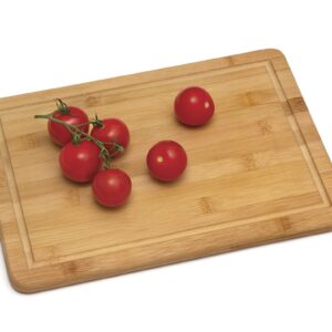 Lipper International Bamboo Wood Kitchen Cutting and Serving Board with Non-Slip Cork Backing, Medium, 13-3/4" x 9-3/4" x 5/8"