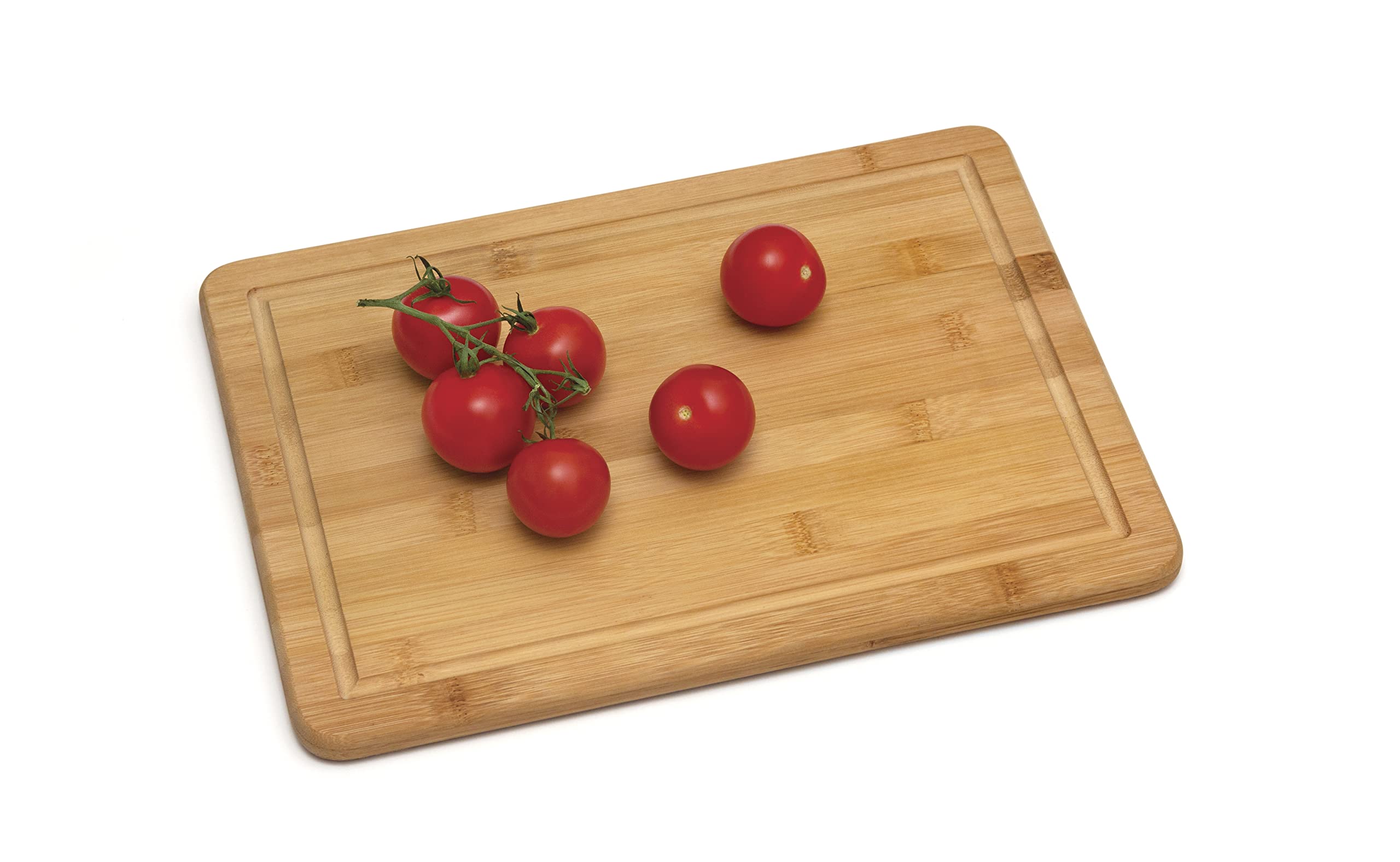 Lipper International Bamboo Wood Kitchen Cutting and Serving Board with Non-Slip Cork Backing, Medium, 13-3/4" x 9-3/4" x 5/8"