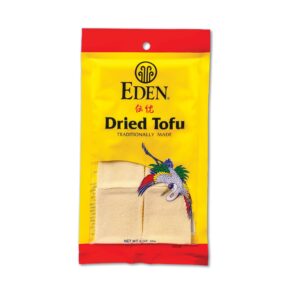 eden dried tofu, traditionally made in japan, freeze dried, quick cooking, fine grained, 2 oz