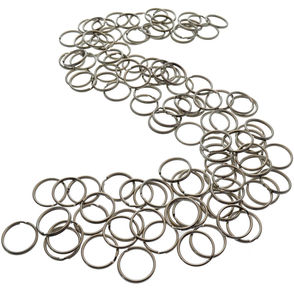 Bulk 100 Pack - 1" Key Rings - Heat Treated Heavy Duty & Durable Premium Split Ring Keychains by Specialist ID