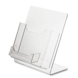 Source One Deluxe Counter Top Clear Acrylic Greeting Card Display with Gift Card Holder 5 Inch Wide