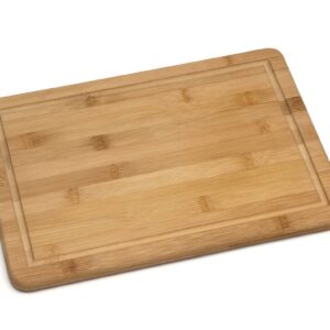 Lipper International Bamboo Wood Kitchen Cutting and Serving Board with Non-Slip Cork Backing, Medium, 13-3/4" x 9-3/4" x 5/8"