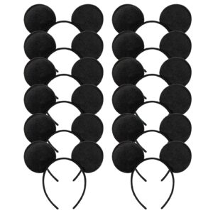 chuangqi mouse ears headband, solid black (set of 12)