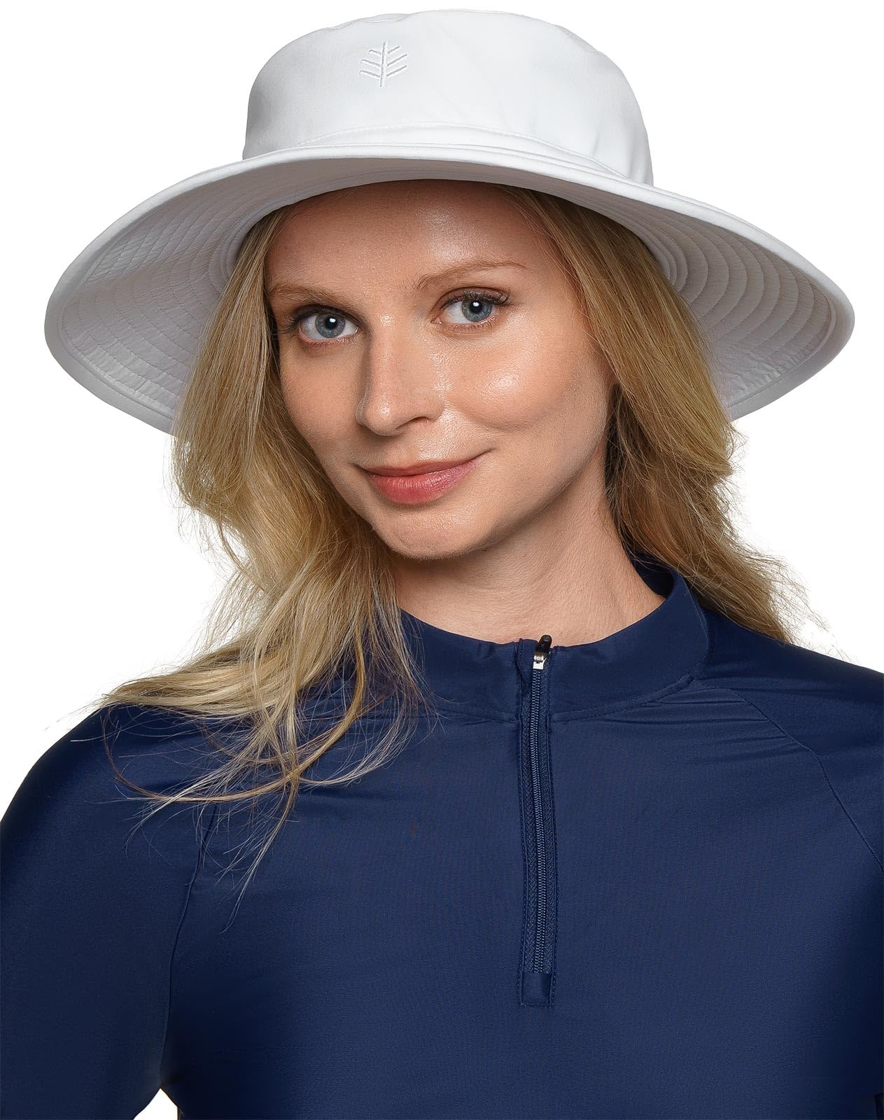 Coolibar UPF 50+ Women's Brittany Beach Hat - Sun Protective (One Size- White)