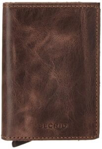 secrid - slim wallet genuine vintage leather rfid safe card case for max 12 cards (chocolate) (chocolate)