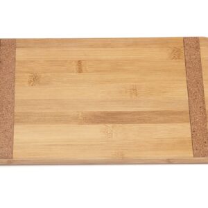 Lipper International Bamboo Wood Kitchen Cutting and Serving Board with Non-Slip Cork Backing, Medium, 13-3/4" x 9-3/4" x 5/8"