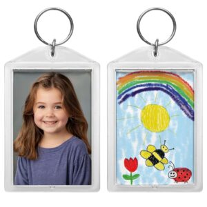 snapins 2" x 2.875" clear acrylic photo keychains - pack of 36