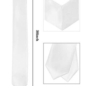 GradPlaza Plain Graduation Stole Sash 60'' Long White Adults Graduation Sash for high school and college