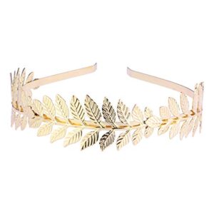 toyvian bridal hair crown roman goddess leaf branch dainty head dress boho (gold)