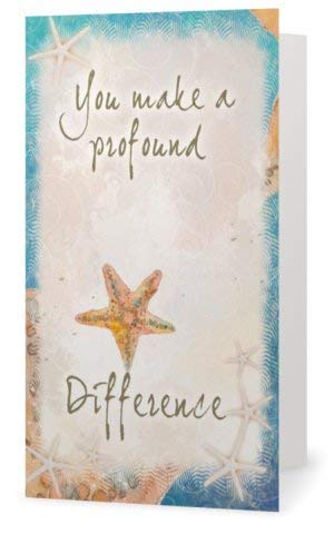 Smiling Wisdom - Starfish Story Appreciation Small Keepsake Card and Keychain Gift Set - You Make a Profound Difference - Ornate Swirl Keychain