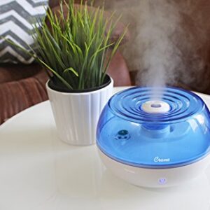 Crane Personal Ultrasonic Cool Mist Humidifier, for Home Bedroom Hotels Travel and Office, 0.2 Gallon, Filter Free, Blue and White