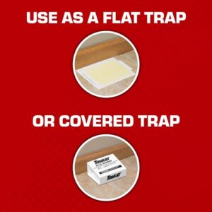 Tomcat Glue Boards with Immediate Grip Glue for Mice, Cockroaches, and Insects, Use Flat or Covered, Ready-To-Use, 4 Traps