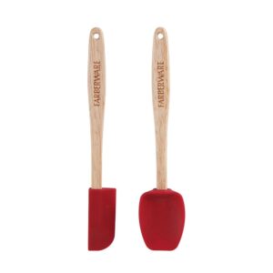 farberware strawberry pro mini silicone spatulas, set of 2, heat-resistant kitchen tools