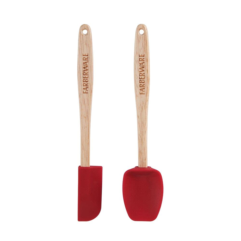 Farberware Strawberry Pro Mini Silicone Spatulas, Set of 2, Heat-Resistant Kitchen Tools