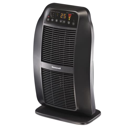 Honeywell HeatGenius Ceramic Heater, Black – Easy to Use Space Heater with Multi-Directional Heating, Digital Controls and Programmable Thermostat