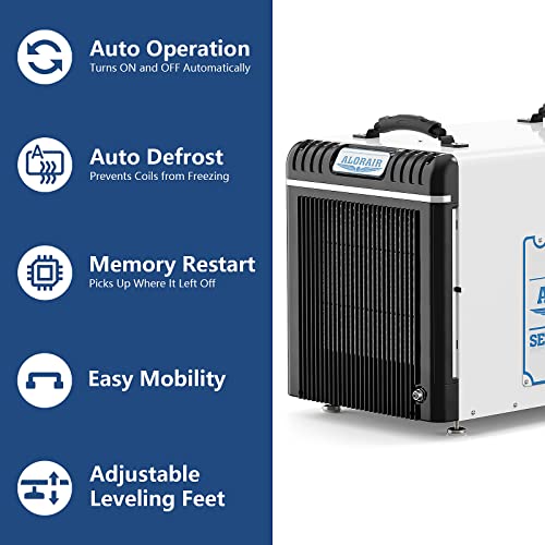 ALORAIR Basement/Crawlspace Dehumidifiers 198 PPD (Saturation), 90 Pints (AHAM), Condensate Pump, Auto Defrosting, Rare Earth Alloy Tube Evaporator