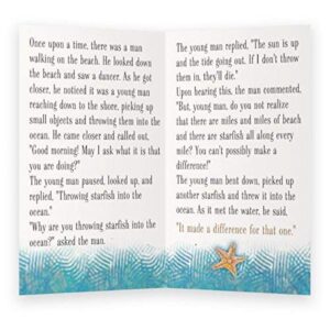 Smiling Wisdom - Starfish Story Appreciation Small Keepsake Card and Keychain Gift Set - You Make a Profound Difference - Ornate Swirl Keychain