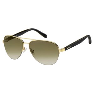 fossil womens fos3062s sunglasses, gold black, 57 mm us