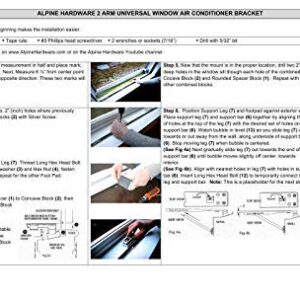 Universal Window Air Conditioner & Heat Pump Bracket - Heavy-Duty Window AC Support - Support Air Conditioner Up to 180 lbs. - for 12000 BTU AC to 24000 BTU AC Units (Heavy Duty)