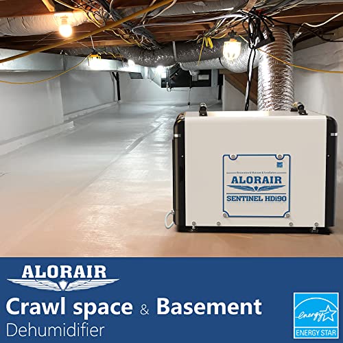 ALORAIR Basement/Crawlspace Dehumidifiers 198 PPD (Saturation), 90 Pints (AHAM), Condensate Pump, Auto Defrosting, Rare Earth Alloy Tube Evaporator