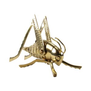 Solid Brass Lucky Cricket Rustic Fireplace Hearth Mantle Decor