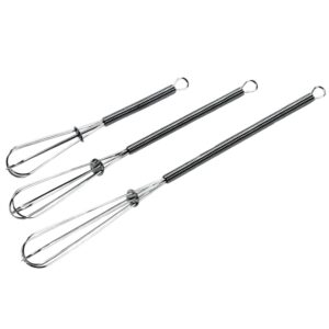 chef craft classic mini sturdy whisk, 5.5, 7, and 9 inch 3 piece set, chrome