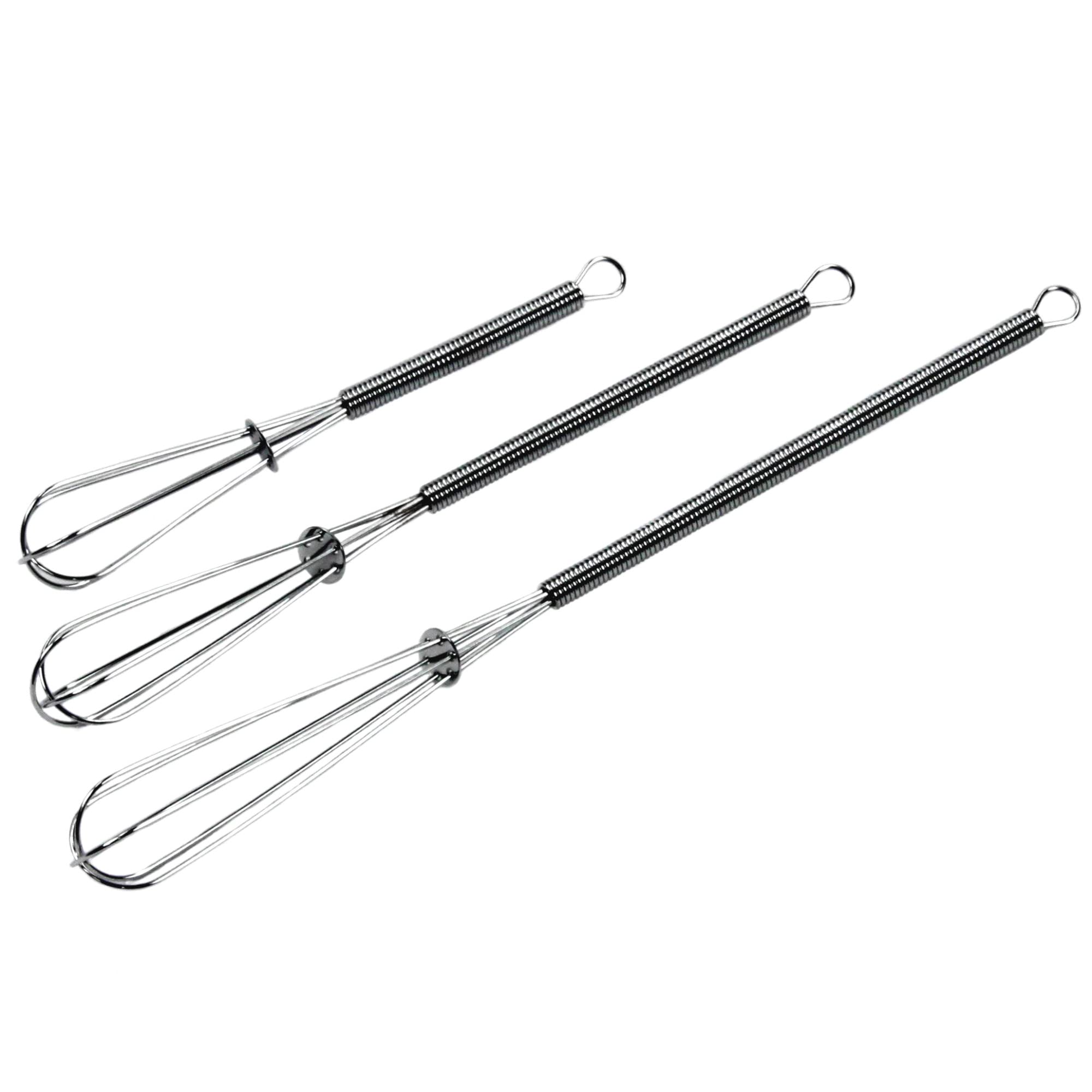 Chef Craft Classic Mini Sturdy Whisk, 5.5, 7, and 9 inch 3 piece set, Chrome