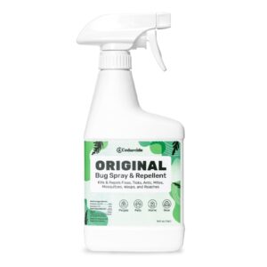 natural cedar oil insect repellent formerly known as best yet now called cedarcide original (pint) biting insect spray kills and repels mosquitoes ticks fleas and chiggers