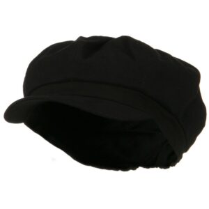 e4hats.com cotton elastic big size newsboy cap - black xl-2xl