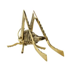 Solid Brass Lucky Cricket Rustic Fireplace Hearth Mantle Decor