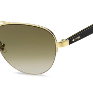 Fossil womens Fos3062s Sunglasses, Gold Black, 57 mm US