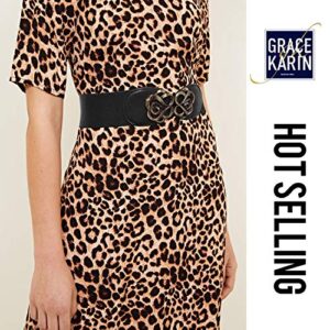 GRACE KARIN Lady's Vintage Wide Stretch Waist Belt Waistband, Black (Cl0413-1), Medium