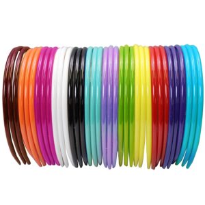 coveryourhair colorful plastic headbands- bulk headbands (36 pack thin headbands) - hard headbands - hair accessories